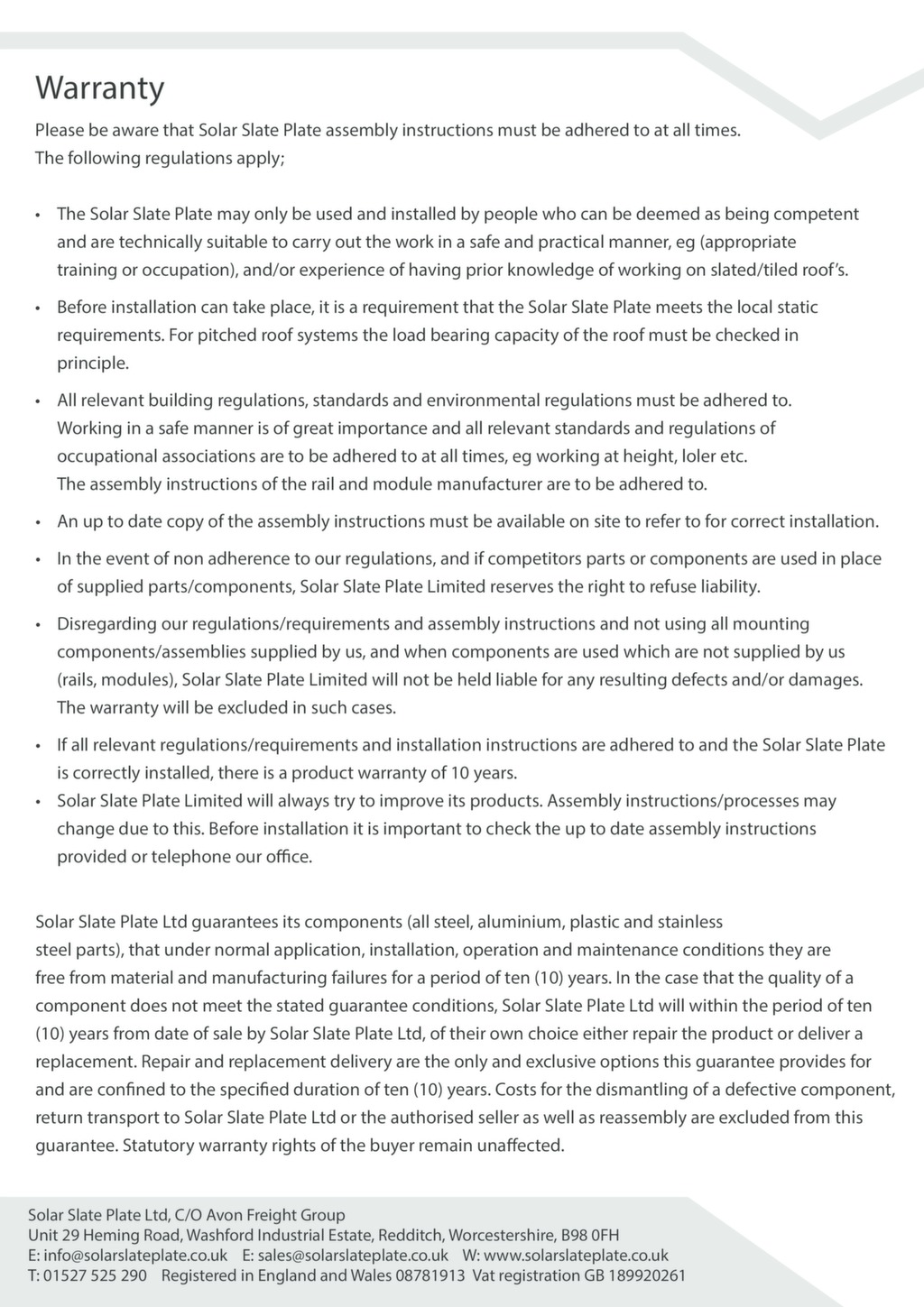 Installing solar pv slate roofs - Solar -Slate Plate - Instruction Manual